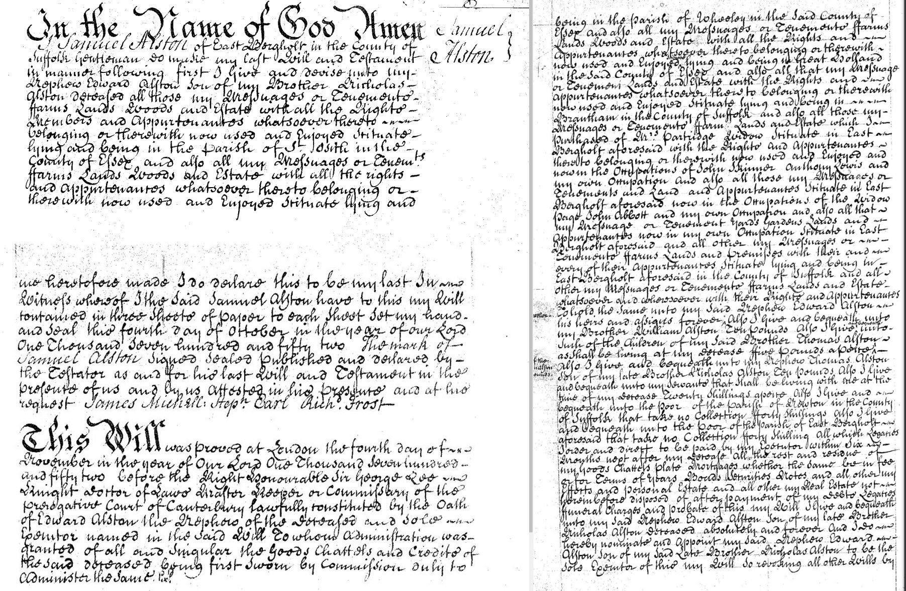 The King's Candlesticks: Pedigrees Samuel ALSTON [3704]